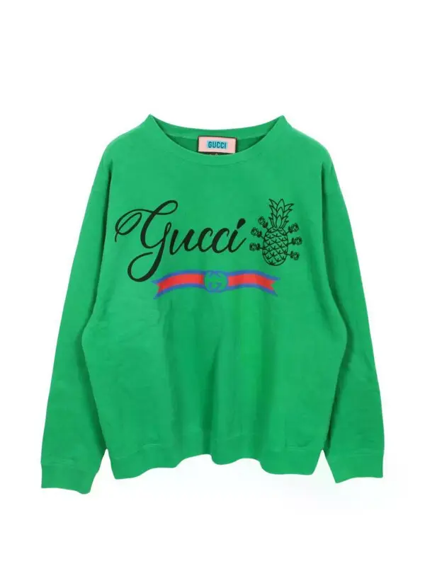 Gucci 2010s Pineapple Logo-print Sweatshirt - Green