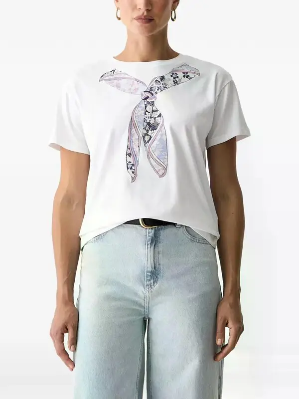 SILVIAN HEACH Santis Scarf-print T-shirt - White