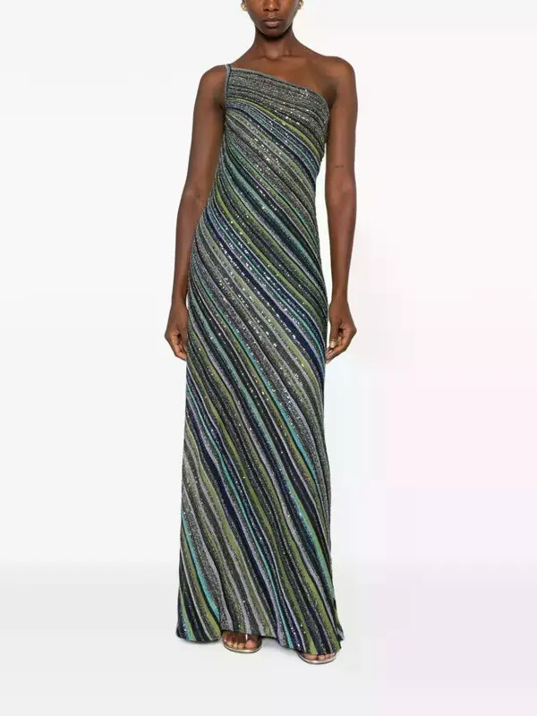Missoni Sequin-embellished One-shoulder Maxi Dress