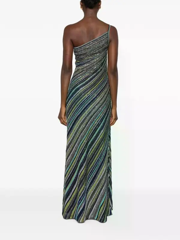Missoni Sequin-embellished One-shoulder Maxi Dress