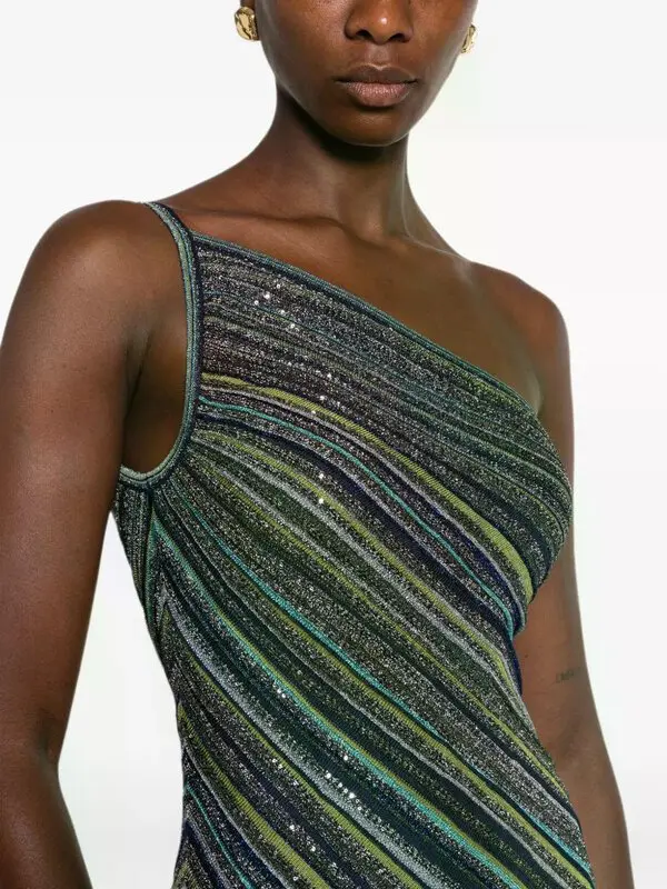 Missoni Sequin-embellished One-shoulder Maxi Dress