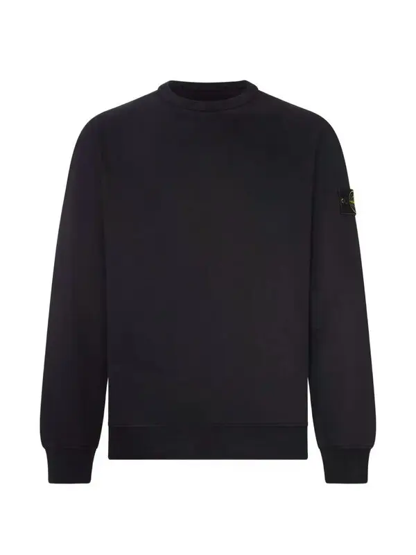 Stone Island Logo-patch Crew-neck Sweatshirt - Black