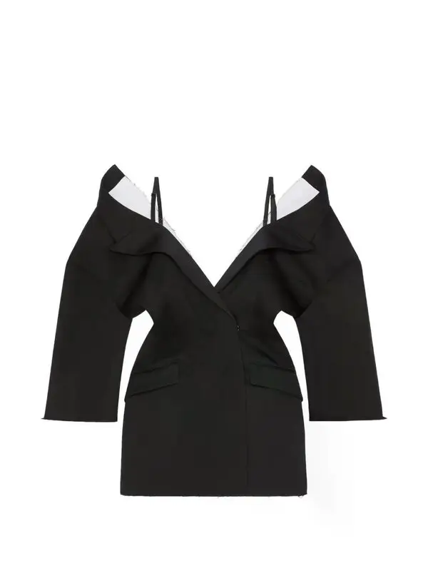 Givenchy Off-the-shoulder Wool Mini Dress - Black