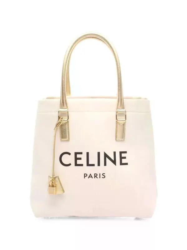 Celine 2000s Horizontal Cabas Logo-print Tote Bag - Neutrals
