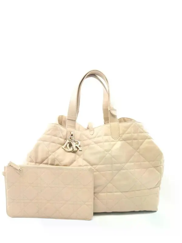 Dior 2010s Large Logo-charm Tote Bag - Neutrals