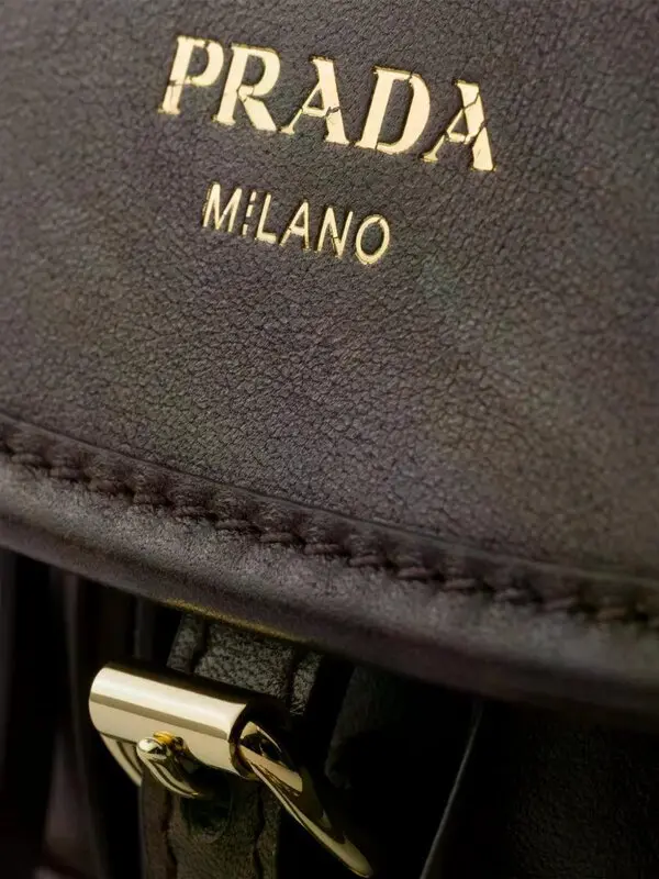 Prada Corsaire Aged Leather Mini Shoulder Bag - Brown