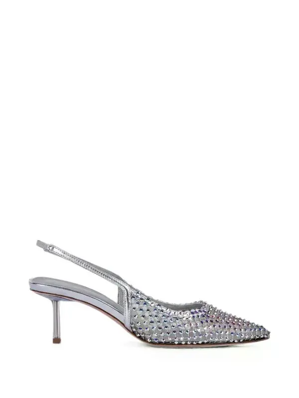 LE SILLA Crystal-embellished Mesh Sandals - Silver