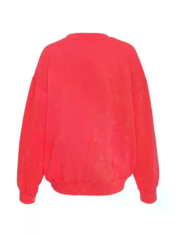 GANNI Cherry-print Acid-wash Sweatshirt