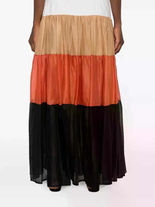 KAOS Colour-block Tiered Maxi Skirt
