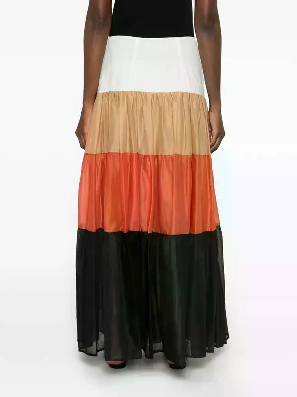 KAOS Colour-block Tiered Maxi Skirt