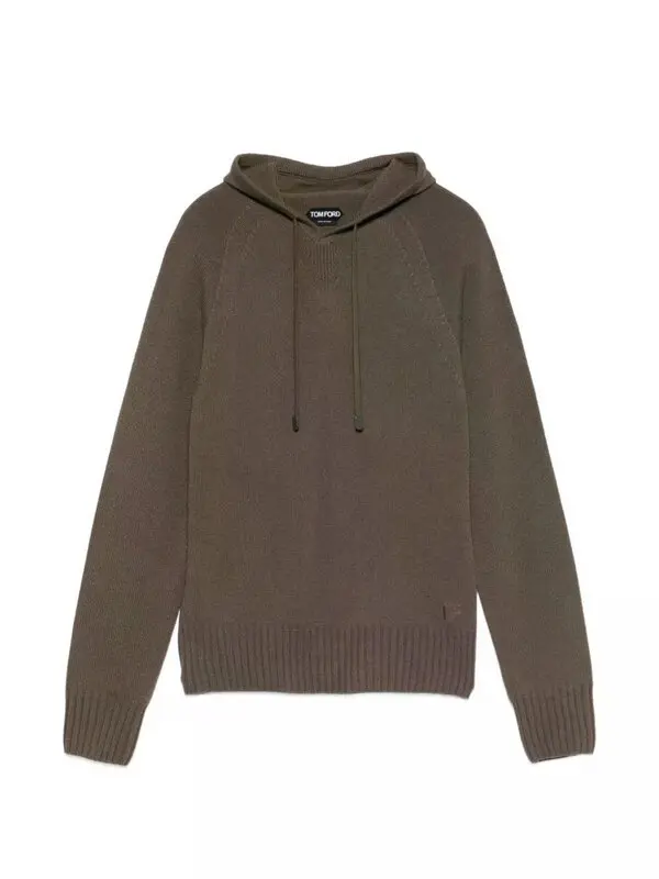 TOM FORD Raglan-sleeve Knitted Hoodie - Brown
