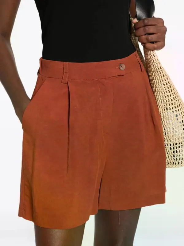 KAOS Pleated High-waisted Shorts