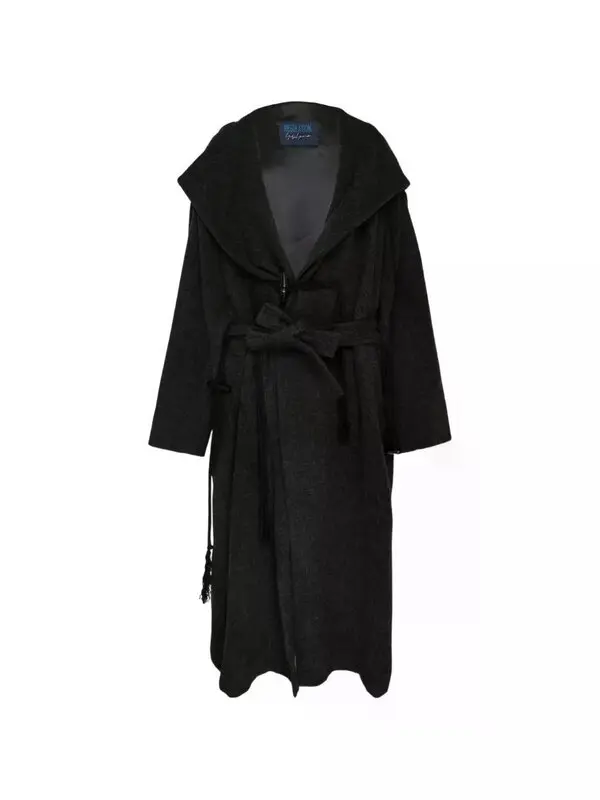 Yohji Yamamoto Hooded Belted Duffle Coat - Grey
