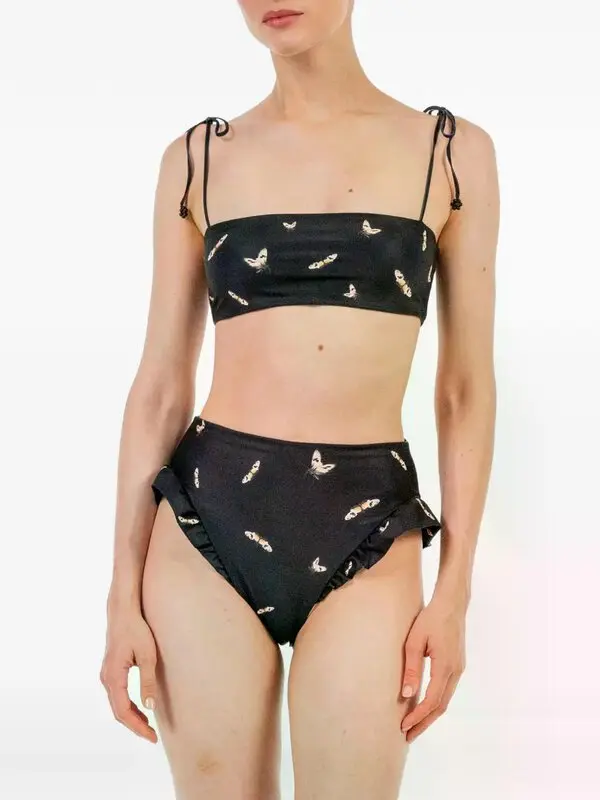 Agua Bendita Primavera Azucar Butterfly-print Bikini Top