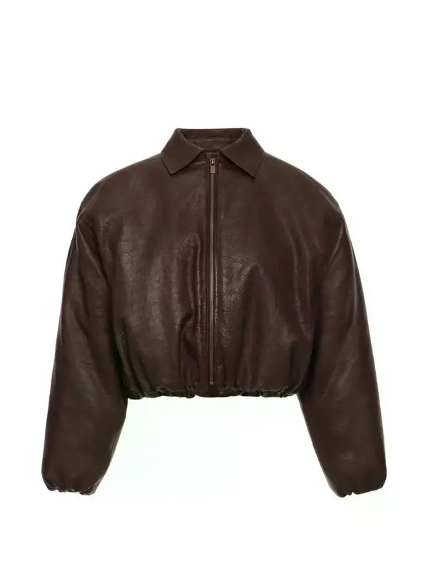 Magda Butrym Cropped Bomber Jacket - Brown