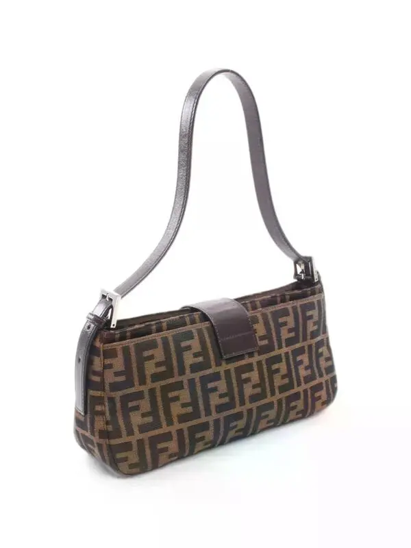 Fendi 2010s Zucca Mamma Baguette Shoulder Bag - Brown
