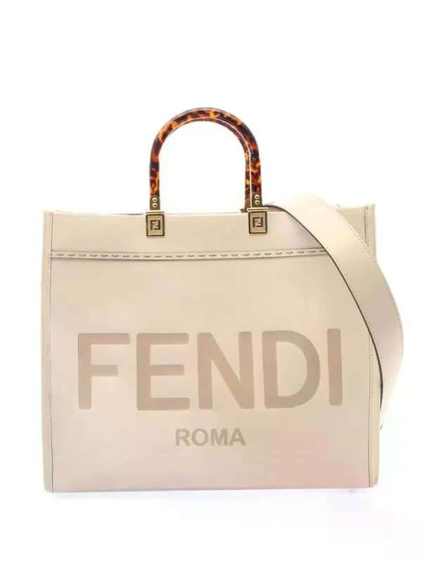 Fendi 2000s Sunshine Leather Tote Bag - Neutrals