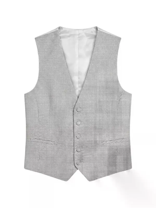 ETIEM TEXTIL S.L. Micro-patterned V-neck Waistcoat