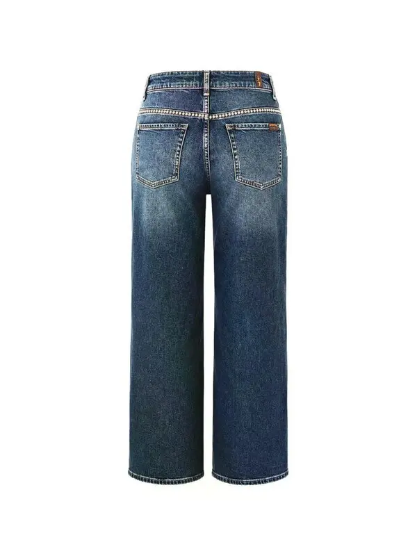 7 For All Mankind Stud-embellished Wide-leg Jeans