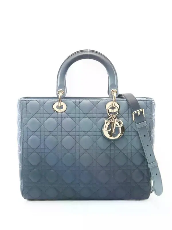 Dior 2000s Lady Cannage Tote Bag - Blue