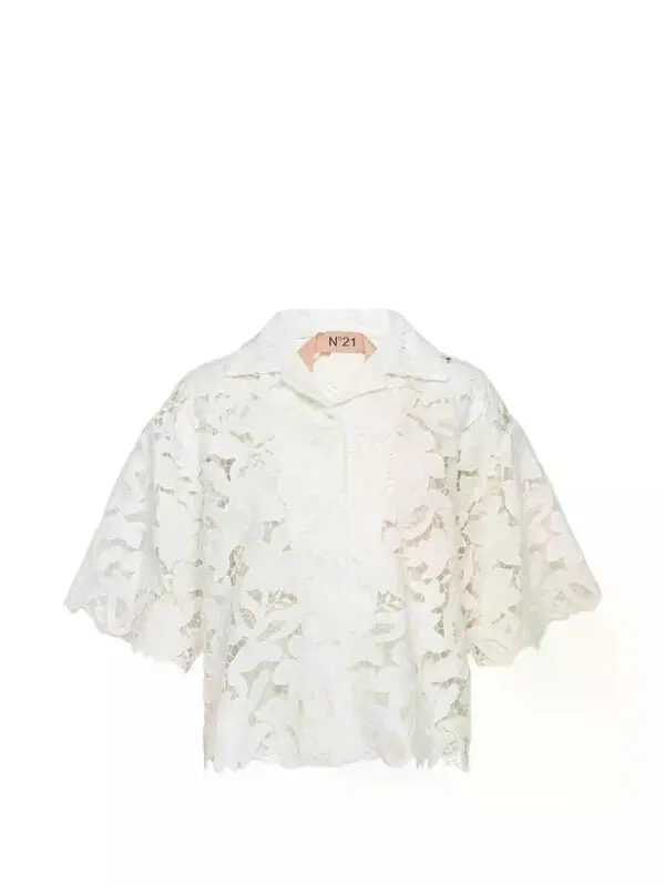 N°21 Floral-lace Blouse - White