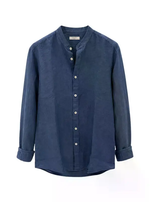 Seventy Band-collar Linen Shirt