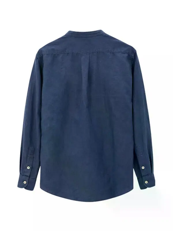 Seventy Band-collar Linen Shirt