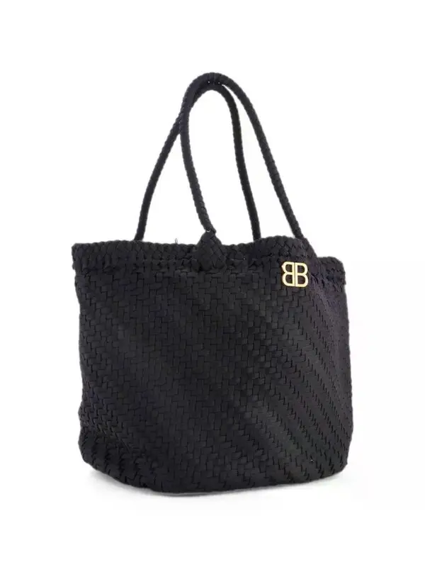Balenciaga Shoelace Woven Large Tote Bag - Black