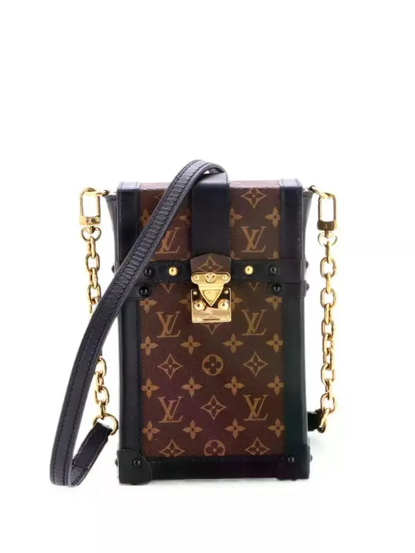 LOUIS VUITTON Vertical Trunk Pochette Monogram Canvas Crossbody Bag - Black