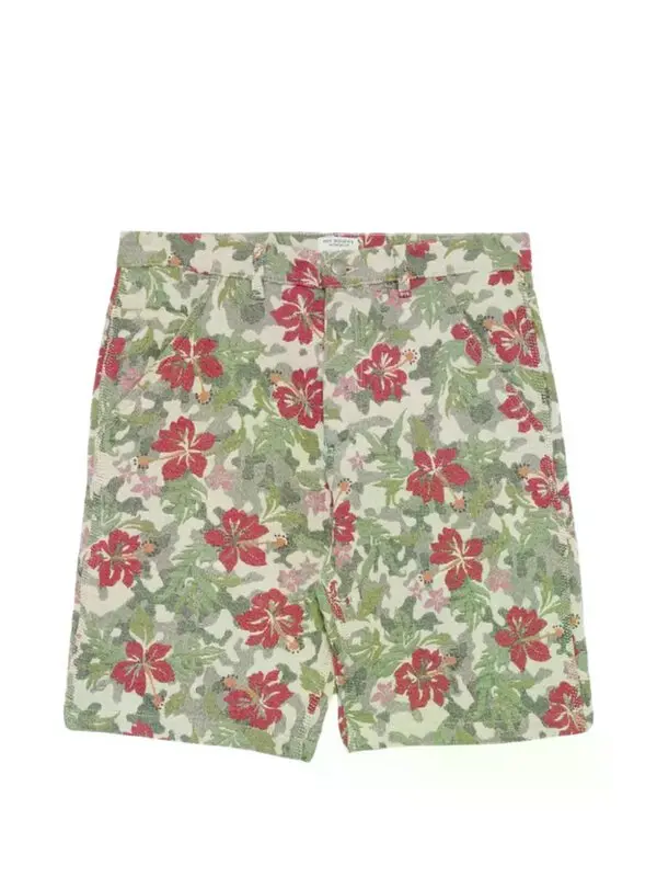 ROY ROGER'S Floral-jacquard Shorts - Green