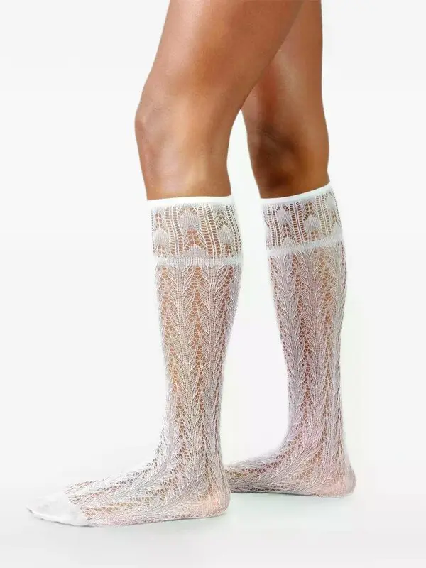 Swedish Stockings Erica Crochet-knit Socks - White
