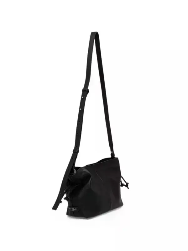 Marc O'polo Small Simona Logo-patch Drawstring-side Cross Body Bag - Black