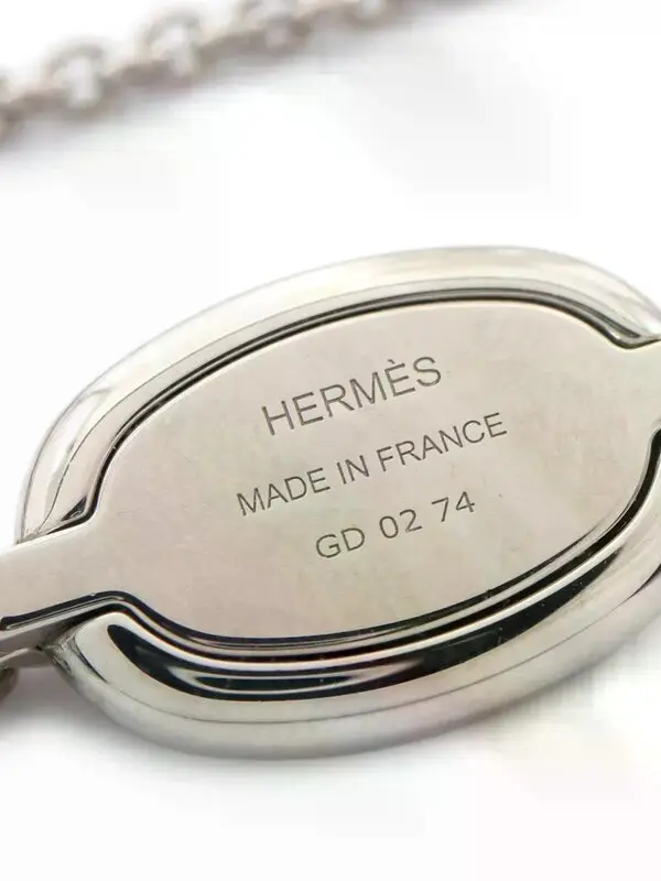 Hermès Tone Enamel Logo Necklace