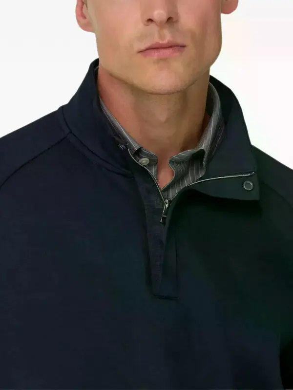 Boggi Milano Quarter-zip Sweatshirt In Cotton-blend Scuba B Tech