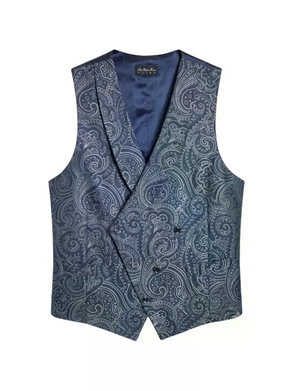 L.B.M. 1911 Paisley-print Double-breasted Waistcoat - Blue