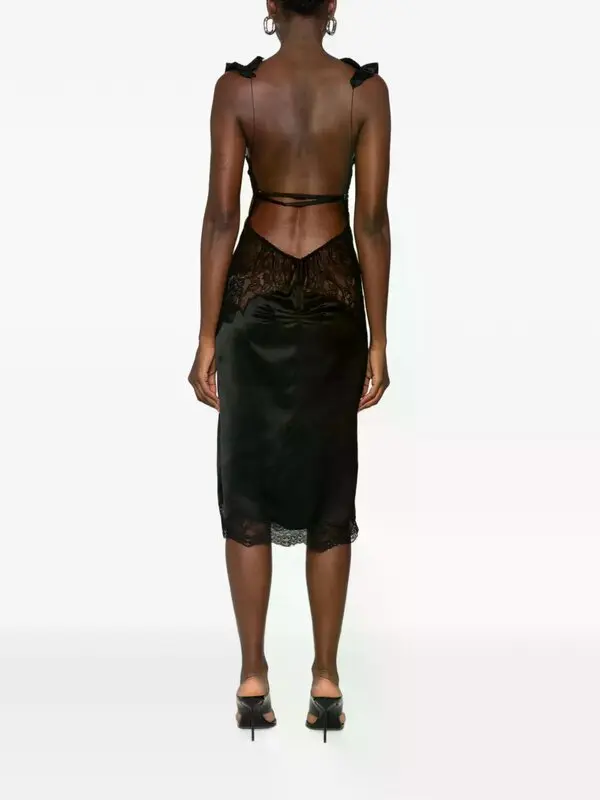 Attico Lace-trim Ruffled Midi Dress