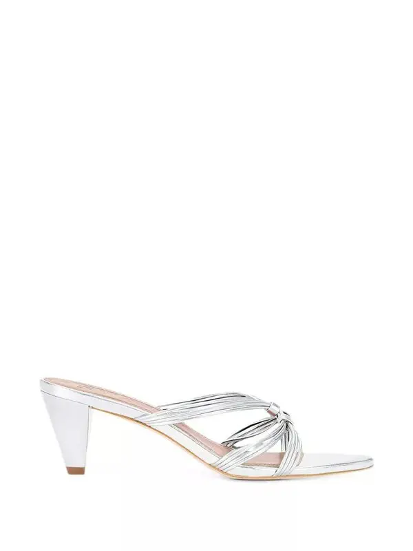 Staud Carrie Strappy Mules - Silver
