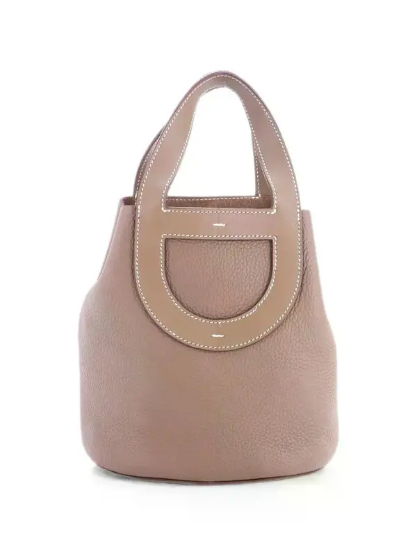 Hermès In-the-loop Bag Clemence With Swift 18 Bucket Bag - Grey
