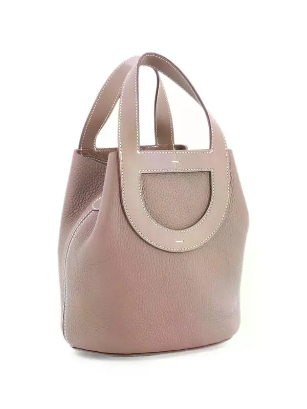 Hermès In-the-loop Bag Clemence With Swift 18 Bucket Bag - Grey