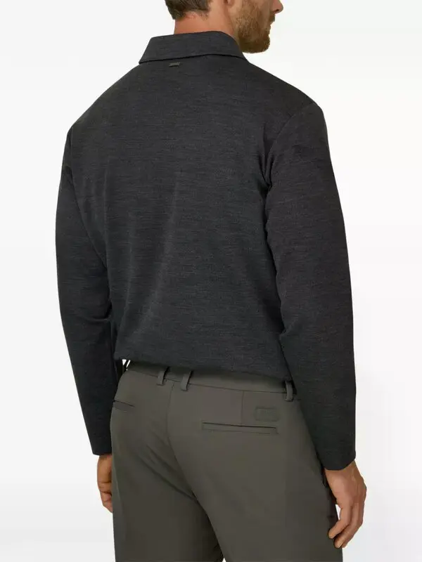 Boggi Milano Quarter-zip Sweatshirt In Wooltech Wool Blend Diagonal