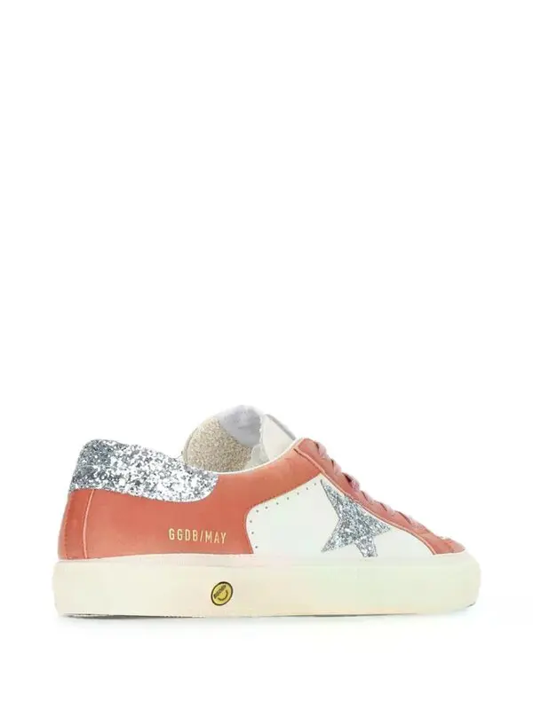 GOLDEN GOOSE May Glitter-star Calf Leather Sneakers
