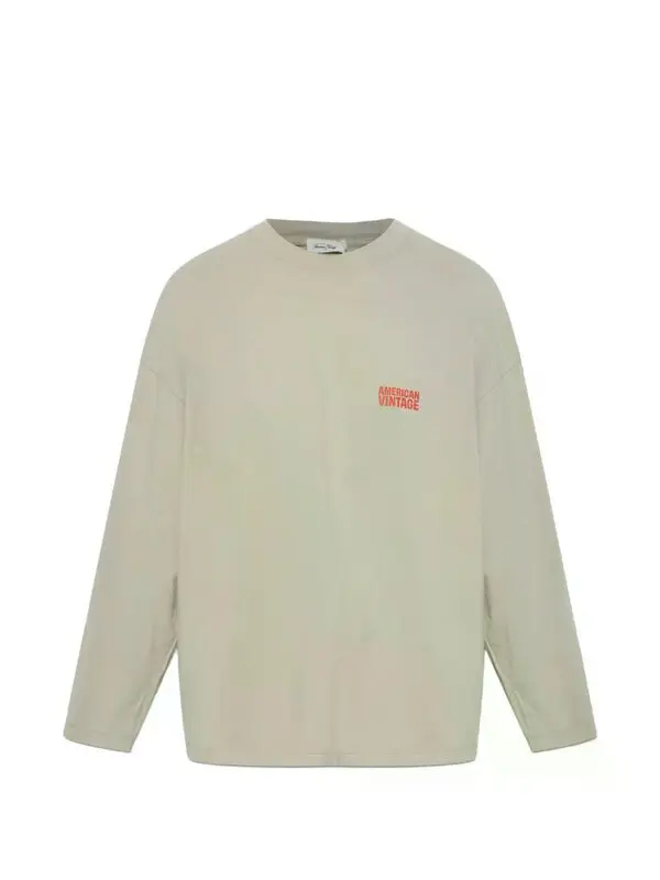 American Vintage Logo-print Long-sleeve Sweatshirt - Neutrals
