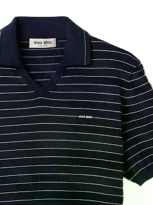 Miu Miu Striped V-neck T-shirt