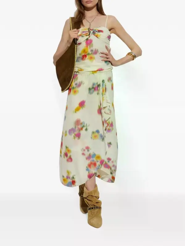 MARANT ETOILE Floral-print Ruched Top