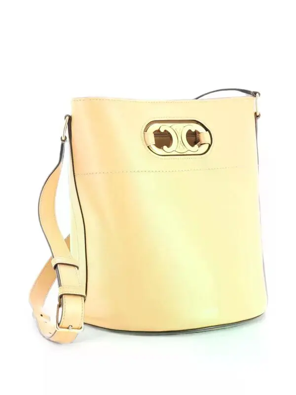 Celine Maillon Triomphe Leather Medium Bucket Bag