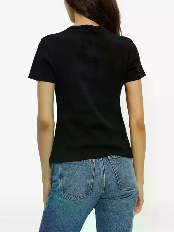 Off-White Ribbed-knit Logo-embroidered T-shirt