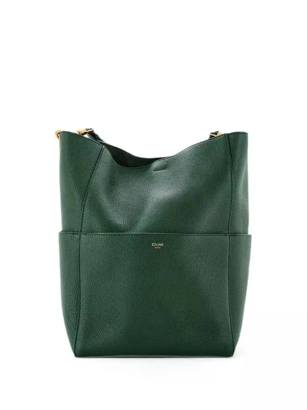 Celine Sangle Seau Bag Calfskin Large Shoulder Bag - Green