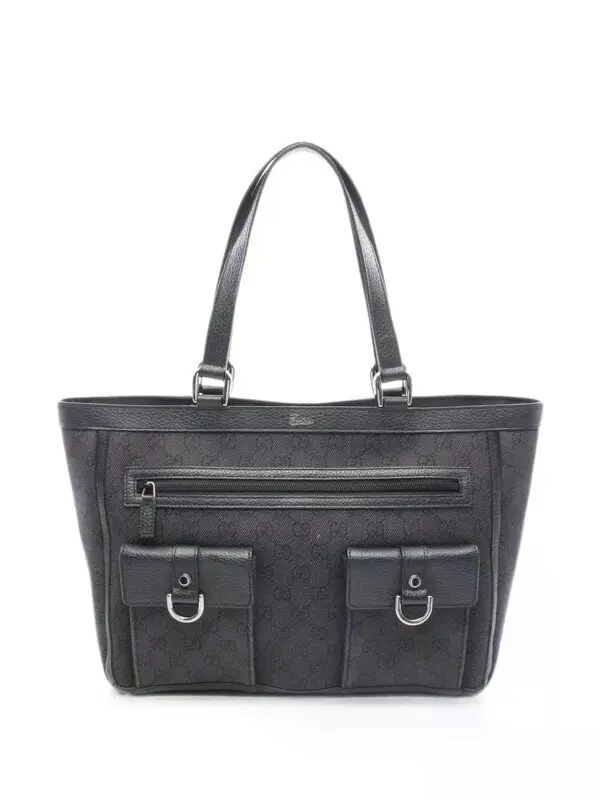 Gucci 2010s Abby Gg Canvas Tote Bag - Black