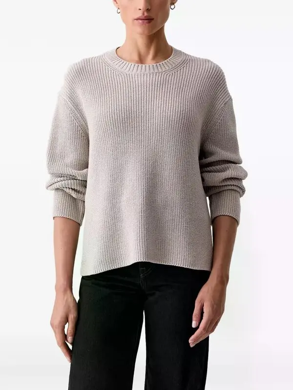 Marc O'polo Ribbed-knit Crew-neck Sweater - Neutrals