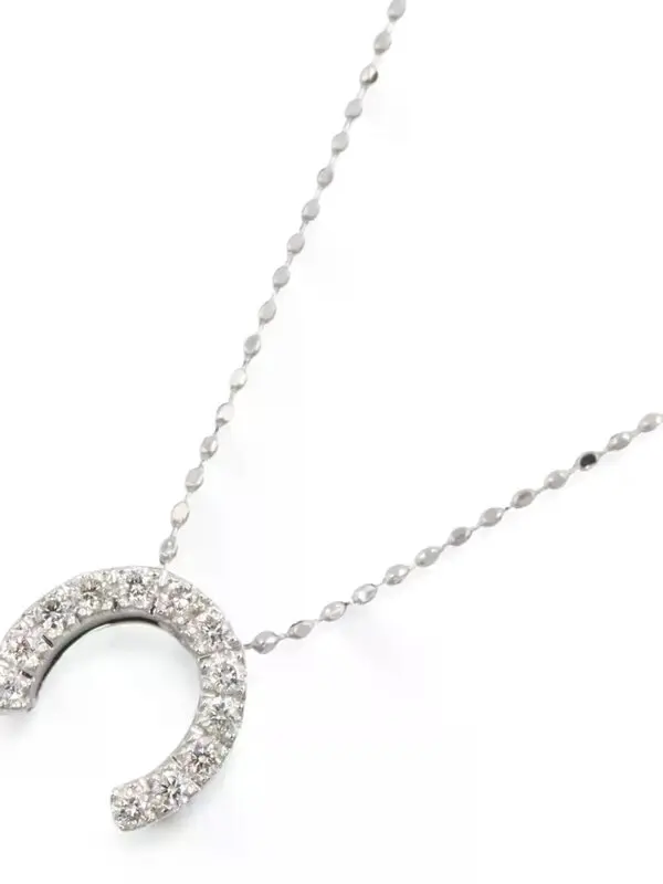 Celine 2010s Horseshoe-pendant Diamond Necklace